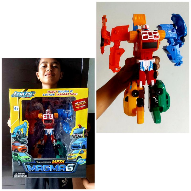 Jual Mainan Robot Magma 6 in 1 Besar DIY Robot Car Transformers Mobil ...