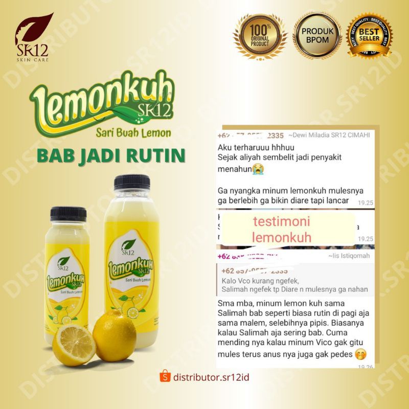 Jual Lemonkuh SR12 Sari Buah Lemon Asli Minuman Herbal Daya Tahan Tubuh ...