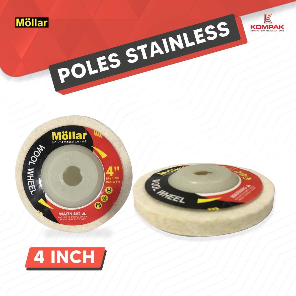Jual WOOL POLISH 4 IN PUTIH MOLLAR GRINDA WOOL DISC POLES STAINLESS ...