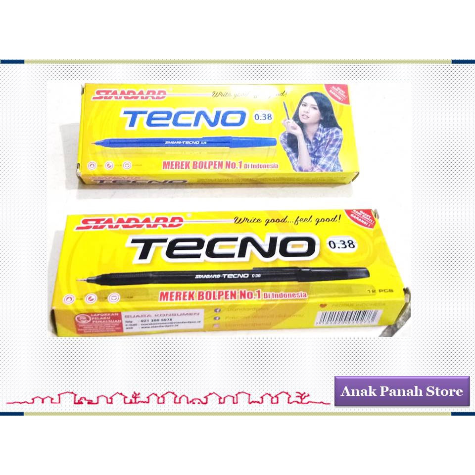Jual Pen Merk Standard Techno (12 buah) | Shopee Indonesia
