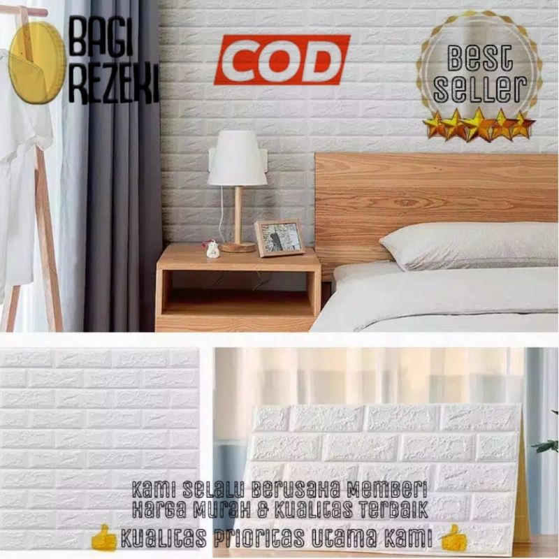 Jual 3D wallpaper dinding foam batu bata 70 x 77cm | Shopee Indonesia