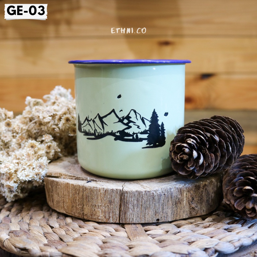 Jual Gelas Enamel Mug Gunung dengan Sablon ORIGINAL | Shopee Indonesia
