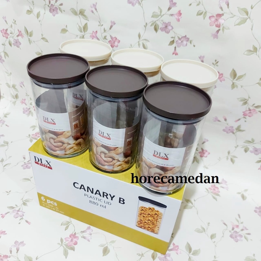 Jual 6pc Toples Kue Kaca Canary DLX Kedap Udara Tutup Plastik 880ml 1050ml | Shopee Indonesia