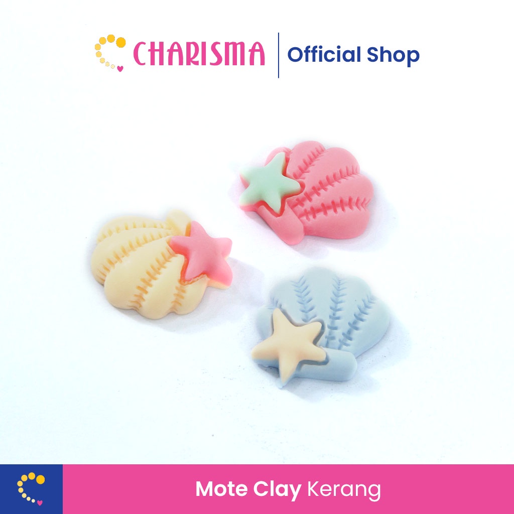 Jual Mote Clay Resin Kerang - Mote Clay Tempel Bentuk Kerang - Clay ...