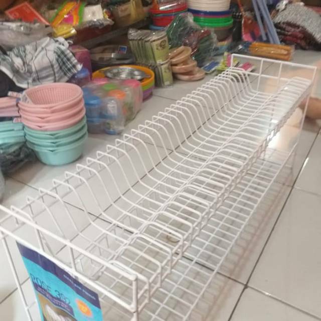 Jual Rak piring besi 2 susun panjang Rose 392 LONG tingkat alat masak ...