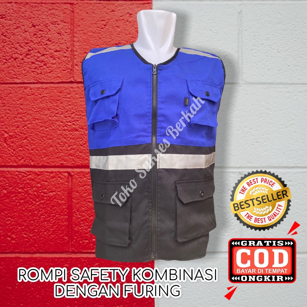 Jual Rompi K3 / Rompi Kerja Proyek Varian Rompi 2 Warna / Rompi Safety ...