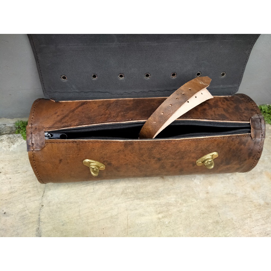 Jual Tas Sepeda Stir Bagasi Model Tabung Coklat | Shopee Indonesia