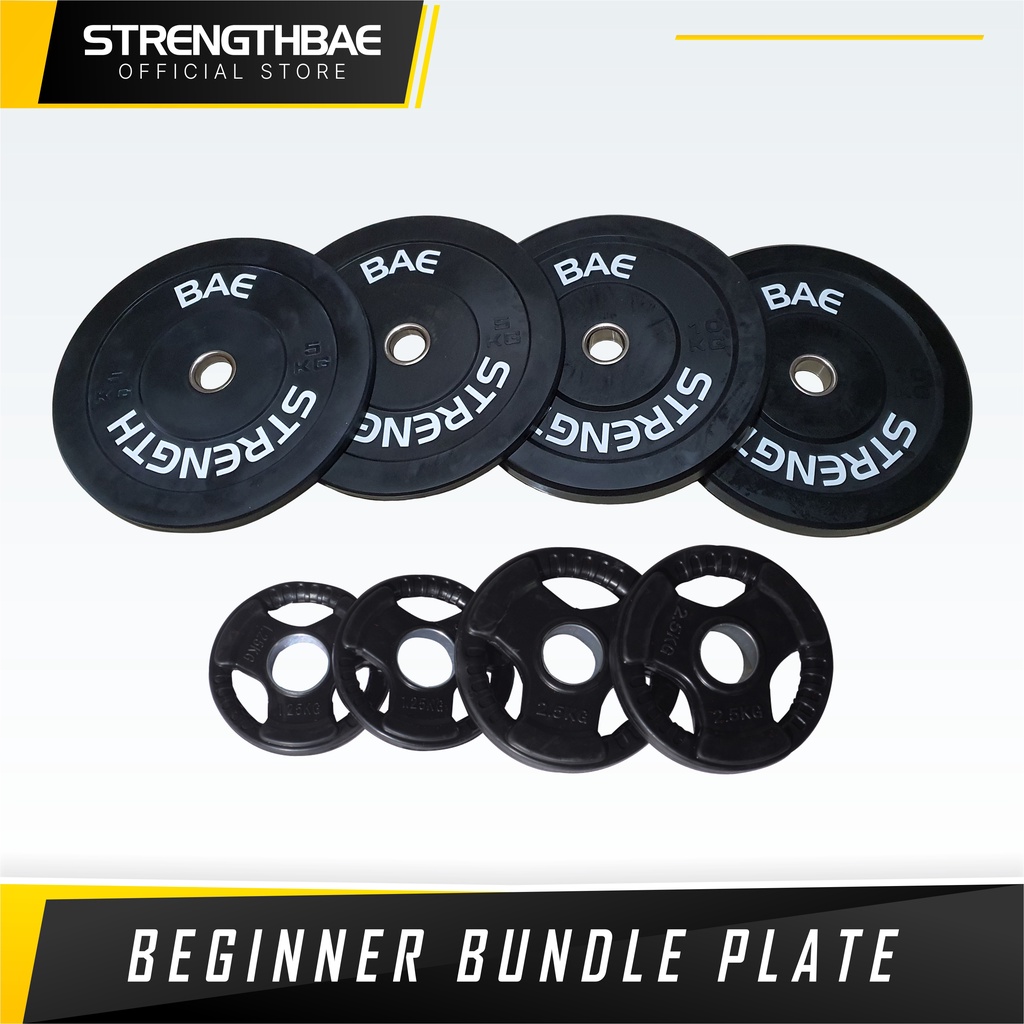 Jual Beginner Bundle Weight Plate STRENGTHBAE - Plat beban 1,25kg, 2,5kg, dengan Bumper Plate ...