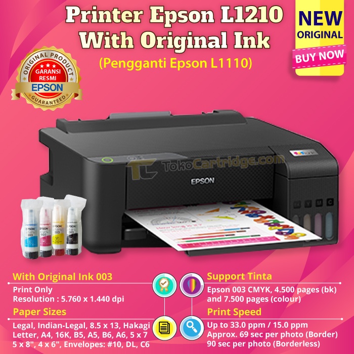 Jual Printer Epson EcoTank L1210 L 1210 New, Pengganti Epson L1110 With ...