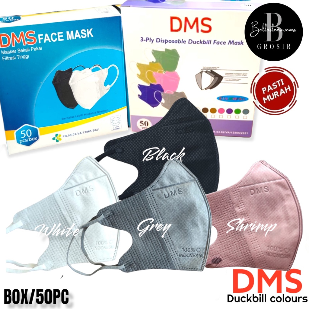 Jual DB DMS CARE EMBOS FACE MASK - MASKER DUCKBILL 3PLY DMS CARE FACE ...