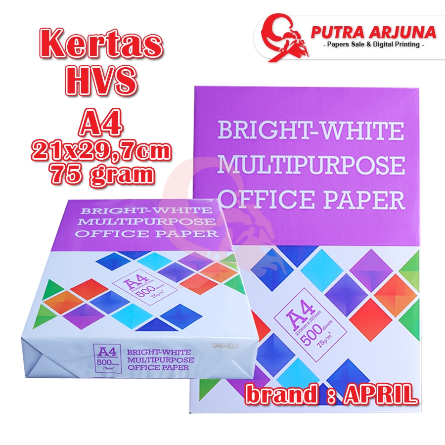 Jual KERTAS HVS APRIL 75 gsm - A4, 21x29,7 cm - 500 LEMBAR | Shopee ...