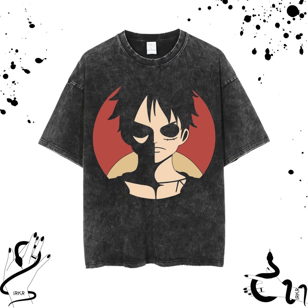 Jual IRKR T-shirt Oversized Unisex Stone Wash "Monkey D Luffy ...