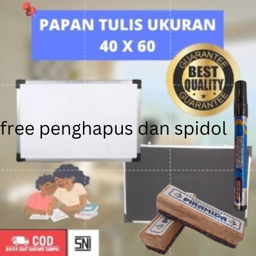 Jual PAPAN TULIS/WHITEBOARD DUA SISI (SPIDOL DAN KAPUR) 40 X 60 cm ...