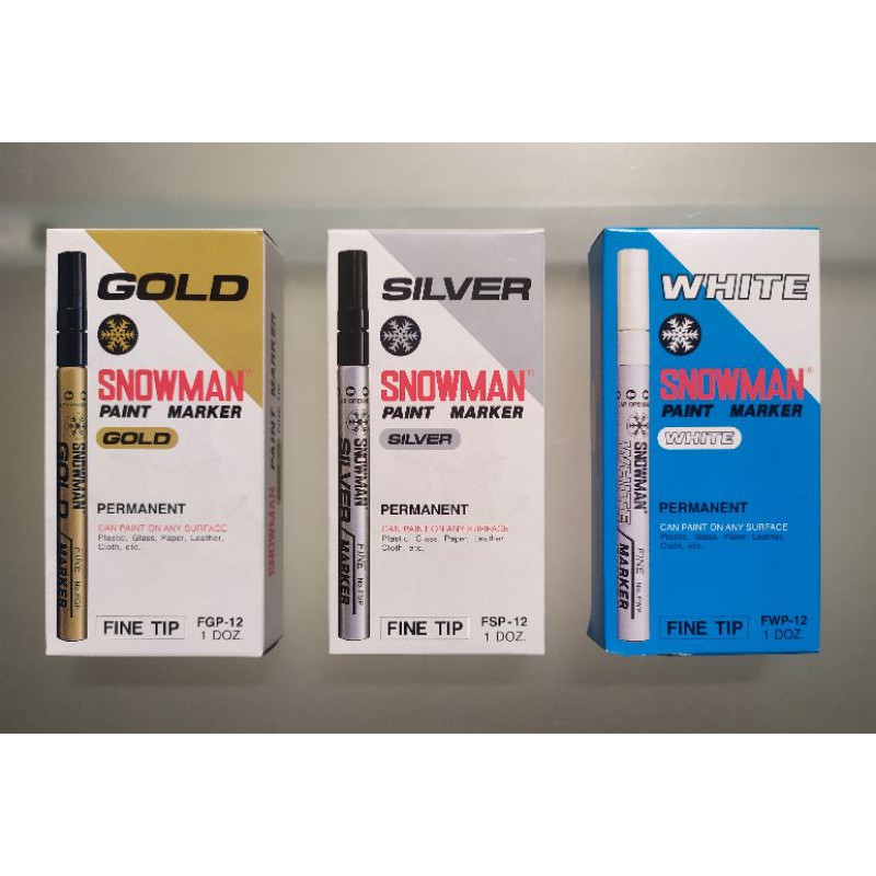 Jual Snowman Spidol White FWP-12 - Spidol Permanent - Spidol Putih ...