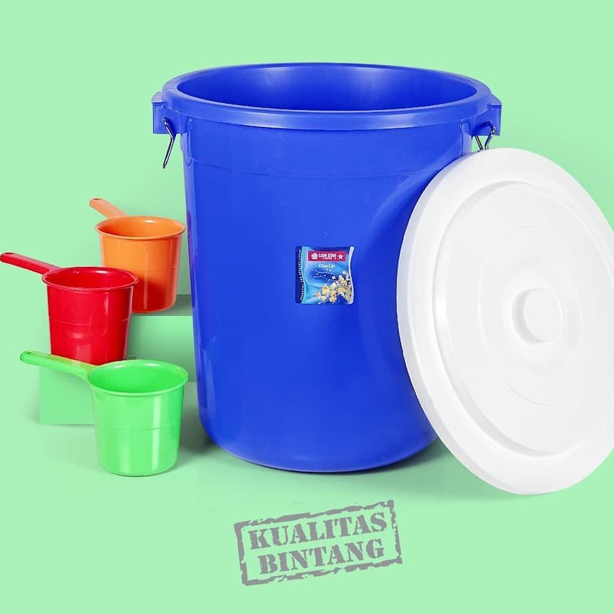 Jual Ember Kamar Mandi PC-20 Pail 70 Litres w/ Cover & Chrome Handle ...