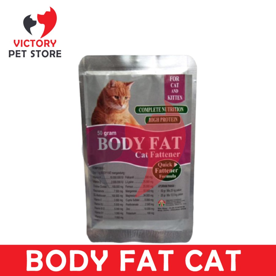 Jual Obat BODY FAT Cat 50gr Vitamin Penambah Nafsu Makan Kucing ...