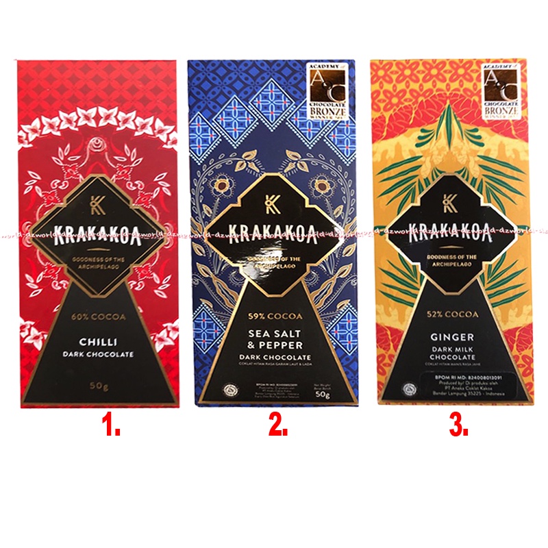 Jual Krakakoa 60% Cocoa Chilli Dark Chocolate 59% Cocoa Sea Salt ...