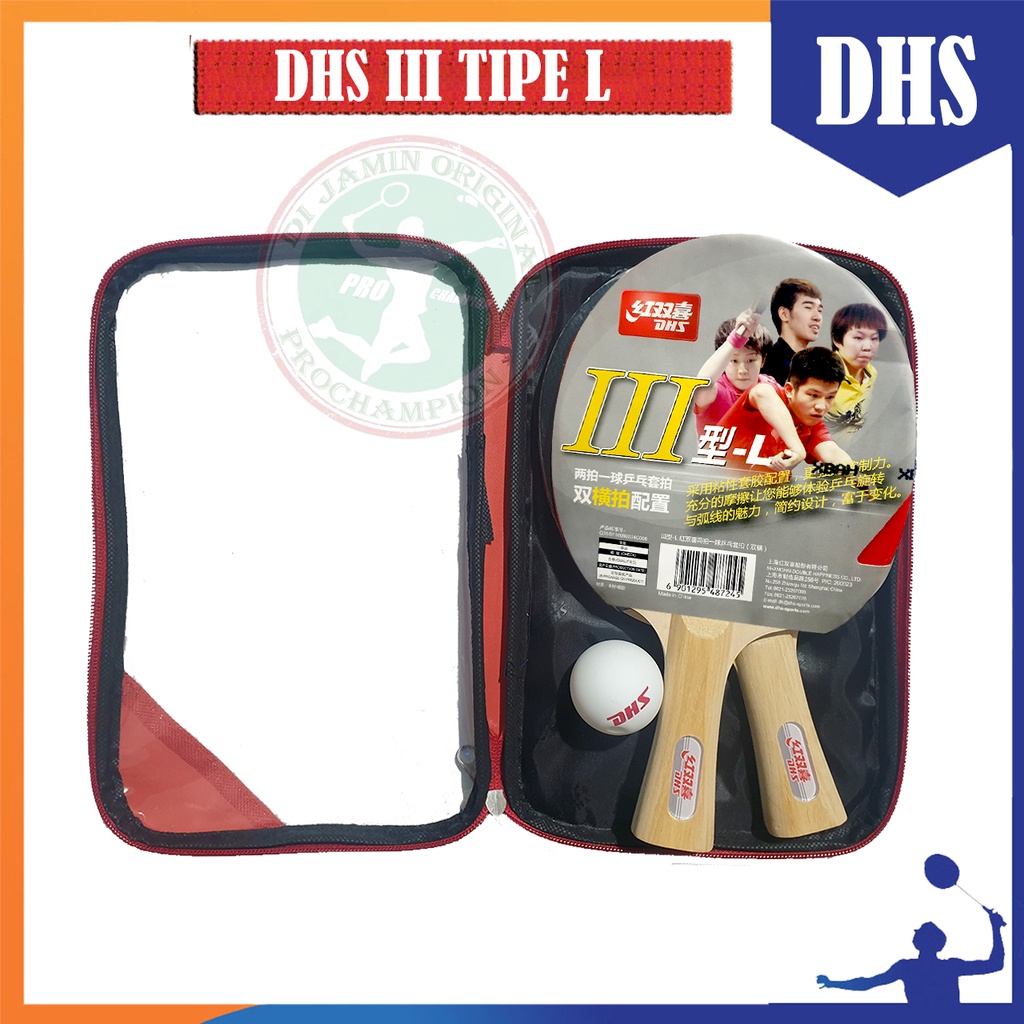 Jual DHS III TIPE L BET DHS ISI 2 BAT PING PONG TENIS MEJA ORIGINAL | Shopee Indonesia