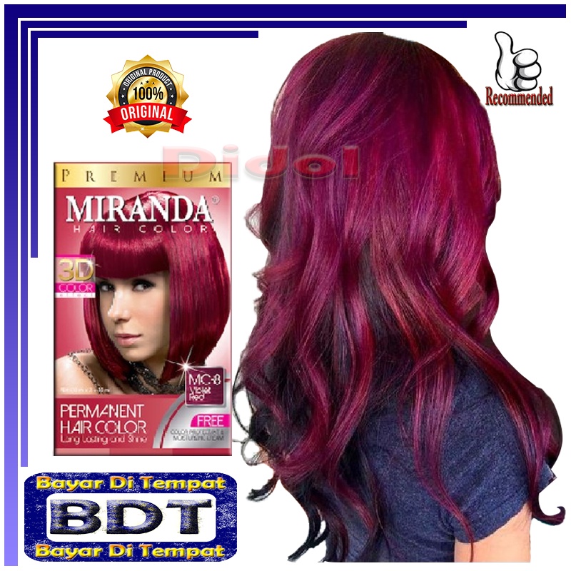 Jual Pewarna Rambut Permanen Miranda Hair Color Premium MC-8 Violet Red ...