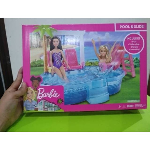 Jual Barbie Pool & Slide - Kolam renang barbie - Barbie Glam Pool ...