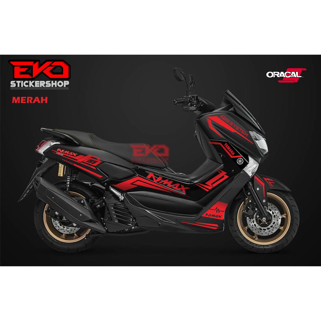 Jual Sticker NMAX HITAM cutting stiker Warna Merah, Biru, dan Orange ...