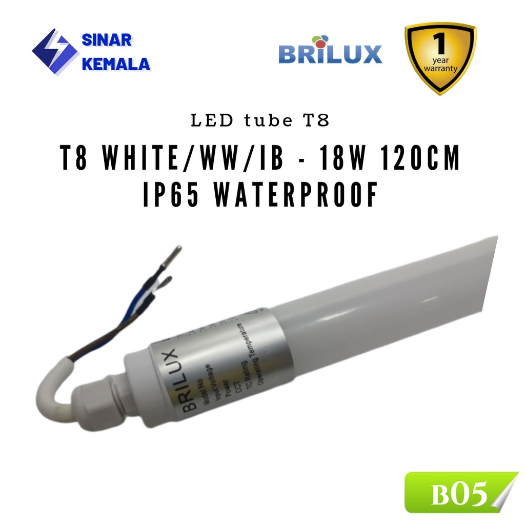 Jual BRILUX Lampu LED Tube T8 18W 120cm 220V AC Putih | Shopee Indonesia