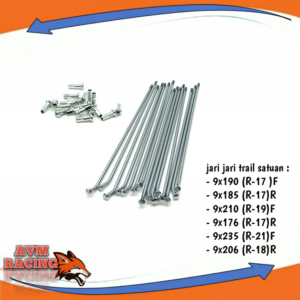 Jual Jari Jari Supermoto spoke jeruji ruji Motor Trail KLX CRF Scarlet ...