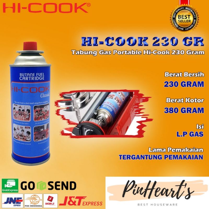 Jual GAS TABUNG HI COOK PORTABLE 230 GRAM 100% ORIGINAL!!! TIDAK PAKAI ...