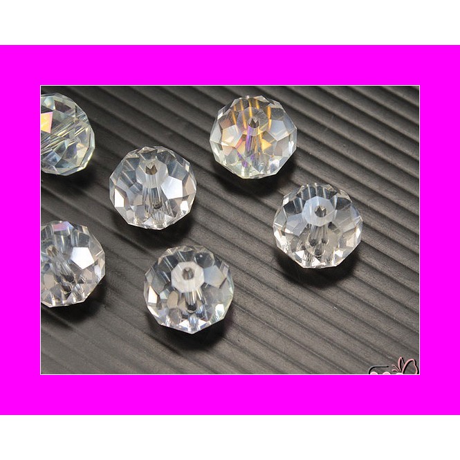 Jual 10 Biji Manik Kristal Ceko Donat Putih Bening 14 mm (KRISTAL-121 ...