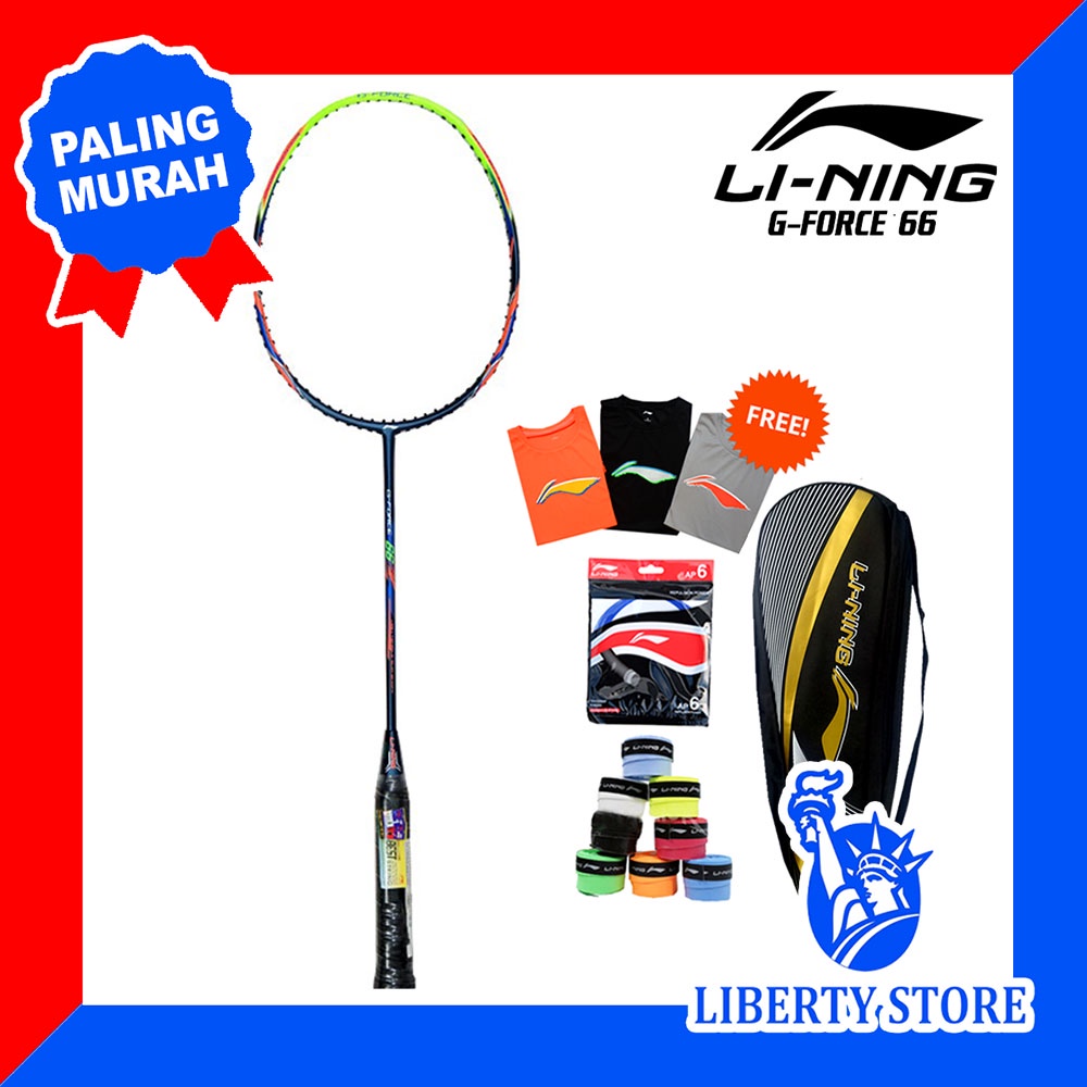Jual Raket Badminton ORIGINAL LINING G FORCE 66 + TAS + BAJU + SENAR ...