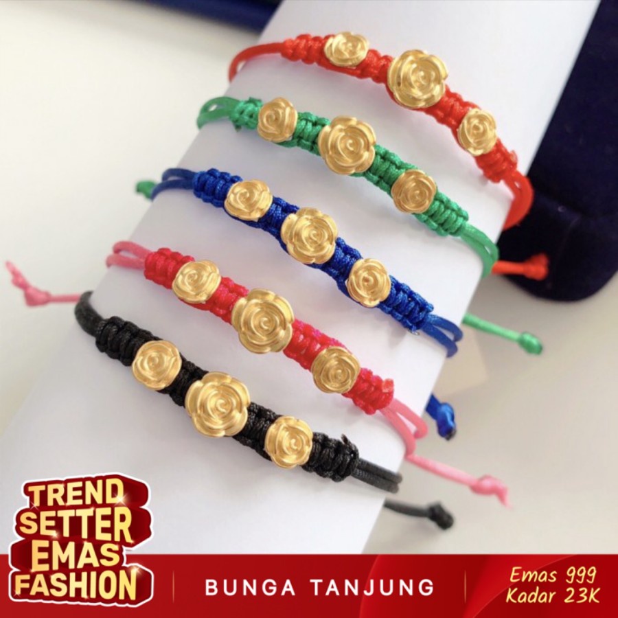 Jual GELANG TALI BUNGA DAUN - EMAS 24K - BUNGA TANJUNG GOLD | Shopee ...
