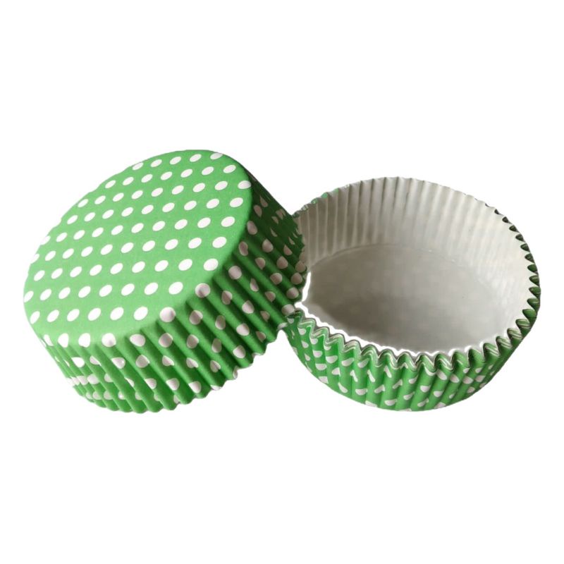 Jual cup roti laminasi bulat 8 cm isi 200 pcs ( polkadot hijau ...