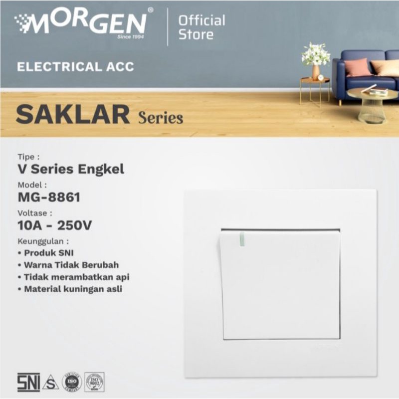 Jual Morgen IB Saklar Engkel Lebar Tunggal Single Switch MG-8861 SNI ...