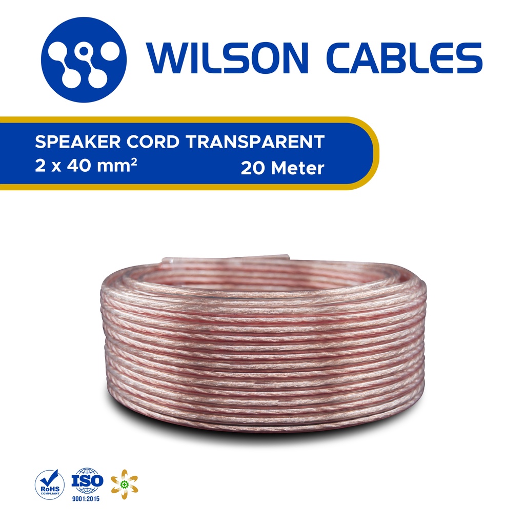 Jual WILSON CABLES - Kabel Audio 2x40 (2x1) 20 Meter Transparan ...