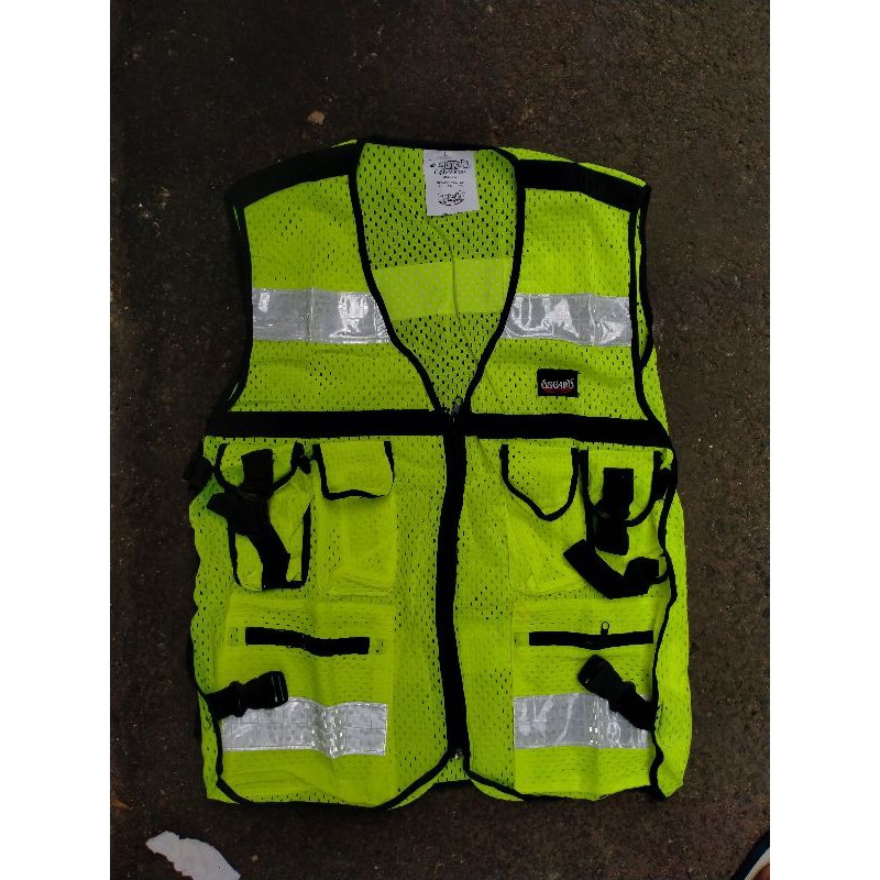 Jual Rompi safety proyek / rompi safety jaring tebal/ rompi kantong 6 ...