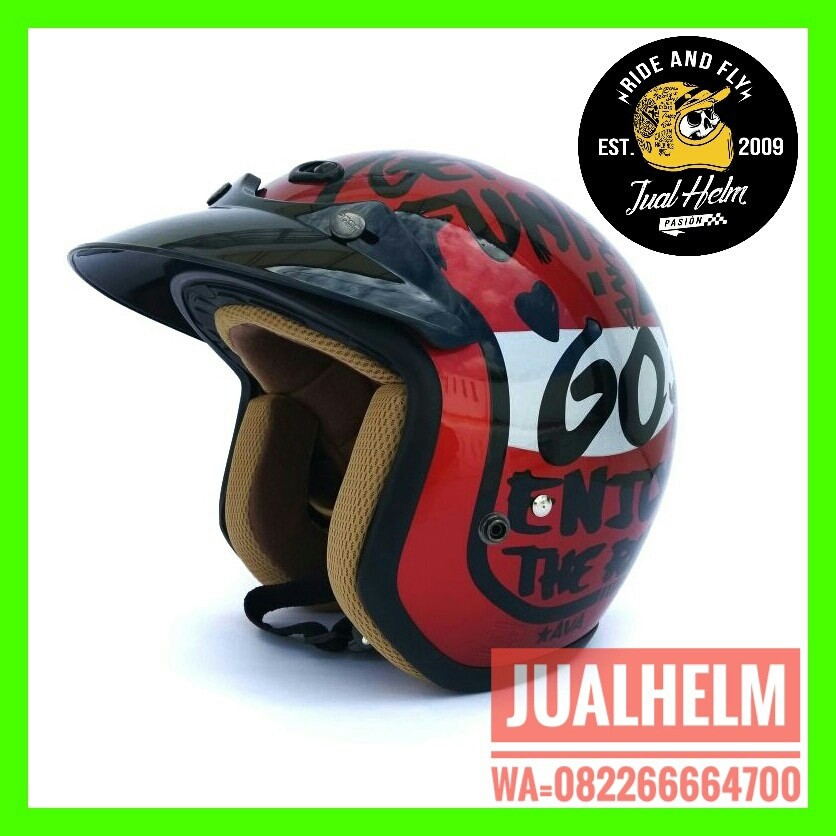 Jual Helm Retro/Helm Classic/Helm Bogo/Helm Vespa/Helm Ava Motif ...