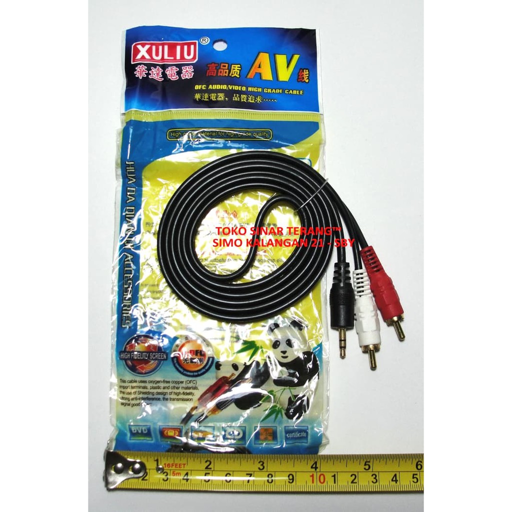 Jual Kabel Jack RCA 2-1 1.5 Meter I Kabel Sambungan 2 RCA ke Mini ...