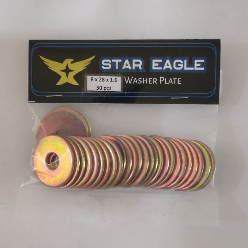 Jual Ring Plat Baut M8 (8x28x1.5 mm) 30 pcs, putih/kuning, Washer Plate ...