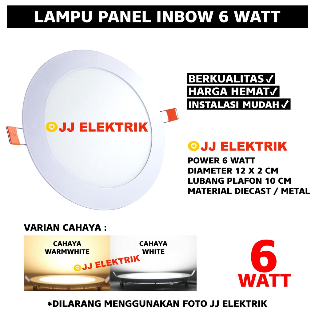 Jual Lampu LED Panel 6 Watt Bulat Tipis Inbow 6W 6Watt | Shopee Indonesia