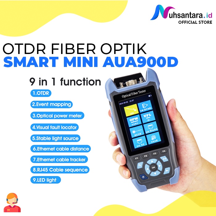 Jual High quality Produk OTDR Mini Fiber Optic Smart OTDR AUA 900D OPM ...