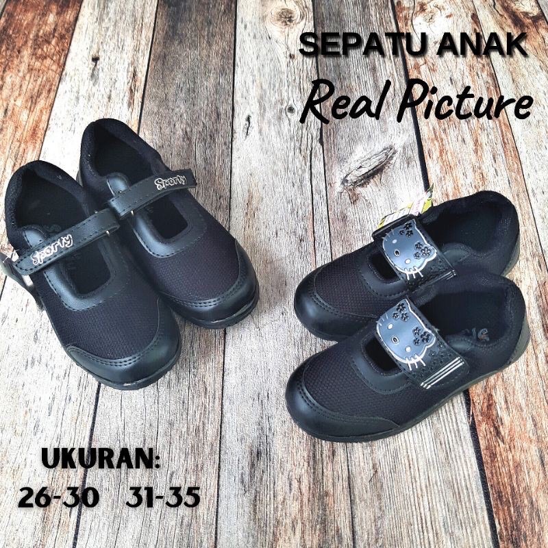 Jual SEPATU ANAK SEKOLAH PAUD PG TK SD HITAM / SEPATU ANAK PEREMPUAN ...