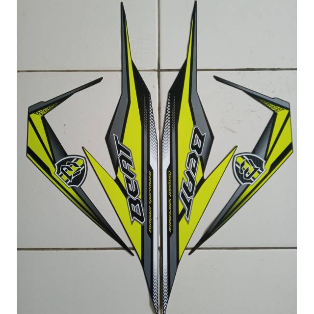 Jual stiker striping honda beat cbs 2019 hitam hijau | Shopee Indonesia