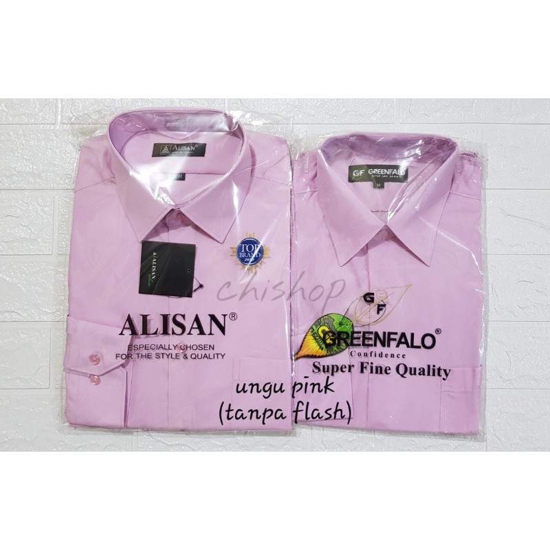 Jual KEMEJA LENGAN PANJANG GREENFALO / ALISAN WARNA LILAC / UNGU PINK ...