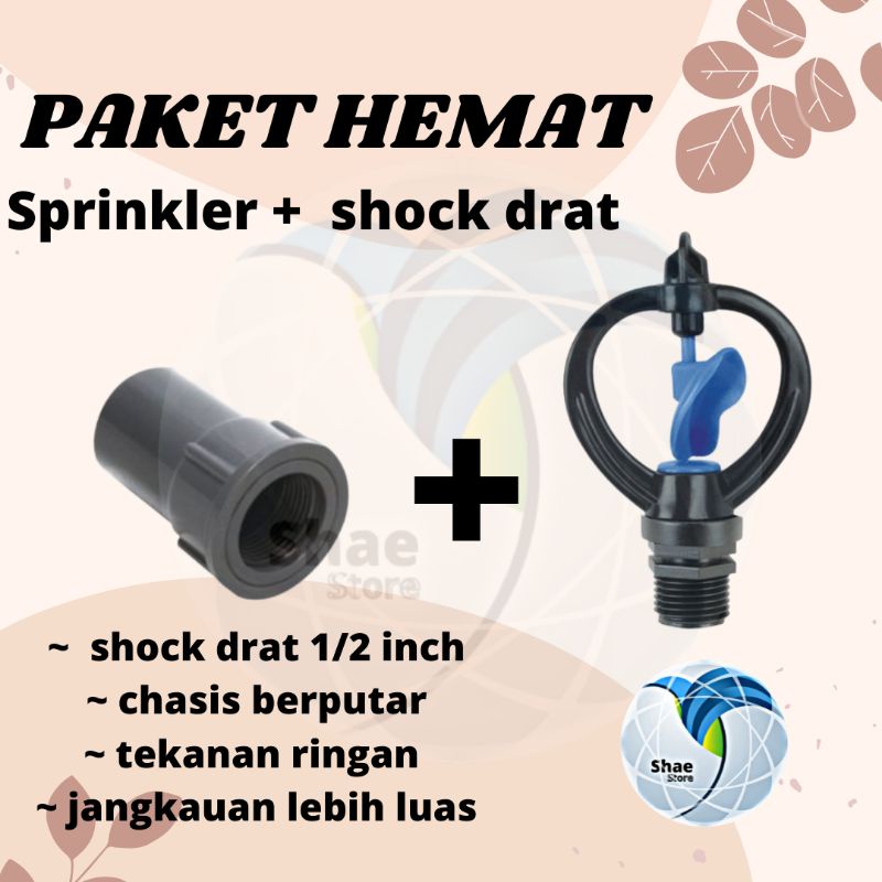 Jual 1 paket sprinkler kupu kupu + shockdrat 1/2 inch springkle ...