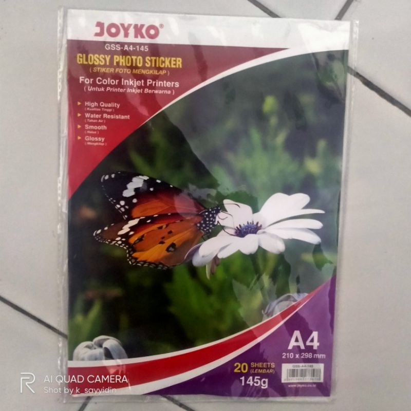 Jual Kertas Joyko Glossy Photo Sticker 145g - Kertas Stiker Joyko ...