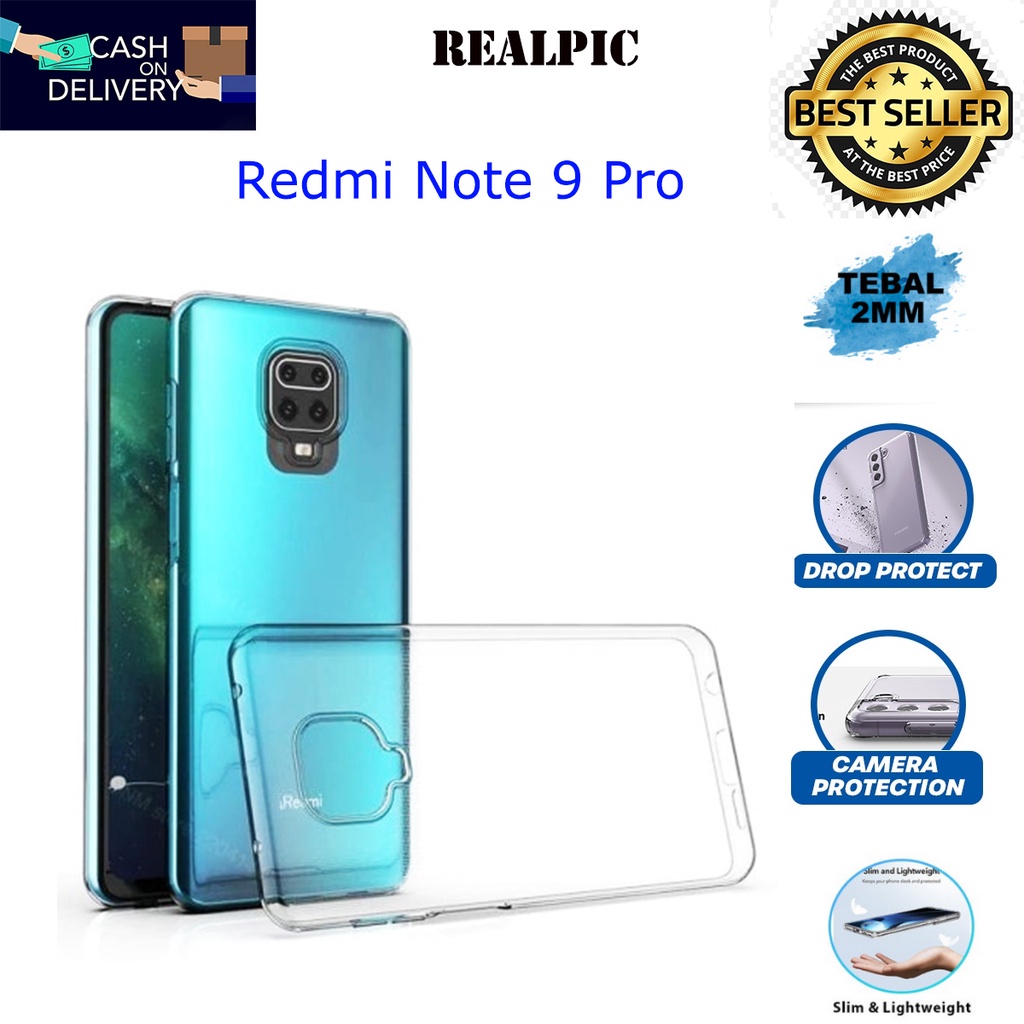 Jual Case Xiaomi Redmi Note 9 Pro Casing Clear HD KETEBALAN 2MM BENING ...