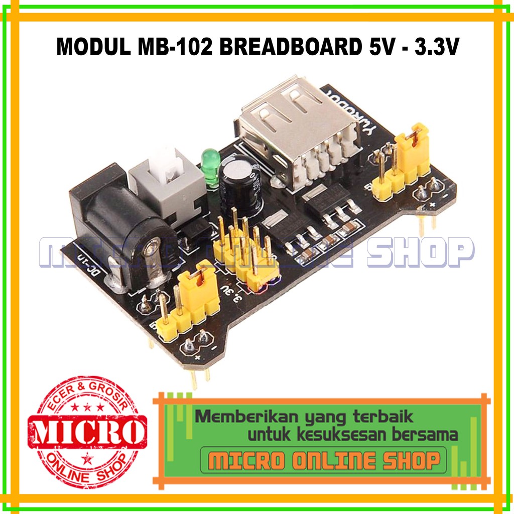 Jual MB102 Breadboard Power Supply Module 5V 3.3V for Project Board | Shopee Indonesia