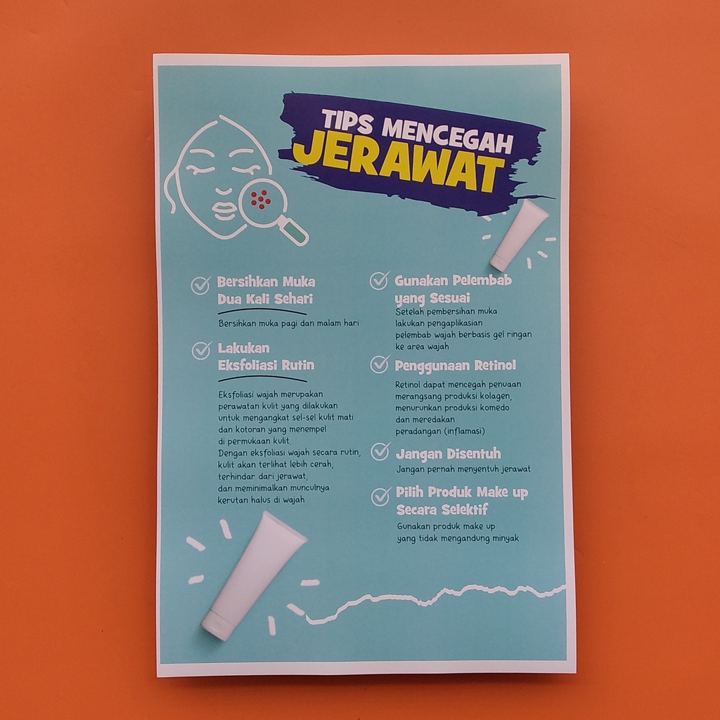 Jual Poster - Tips Mencegah Jerawat - Poster Kesehatan Kulit - Poster ...