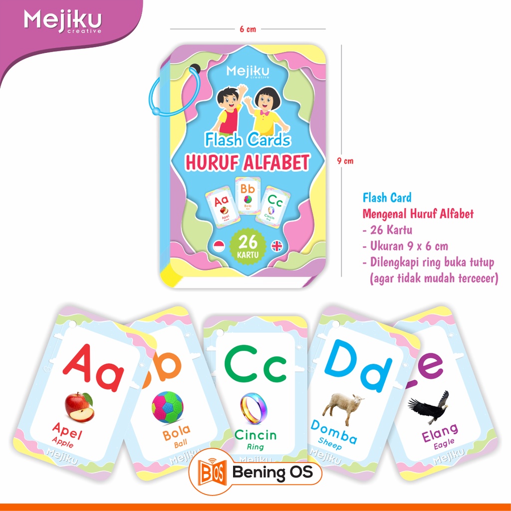 Jual Mengenal Huruf Alfabet - Flash Card Mainan Edukasi (Mejiku ...