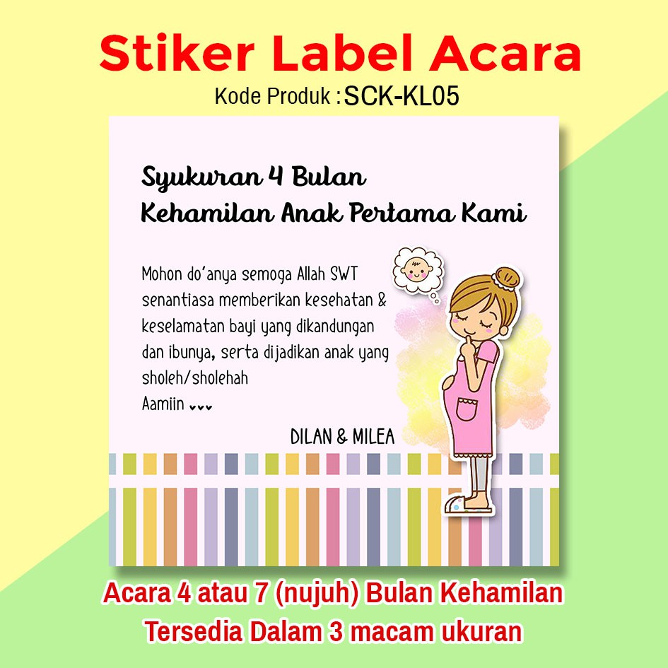 Jual STIKER LABEL ACARA 7 ATAU 4 BULANAN KEHAMILAN STICKER BOX NUJUH ...